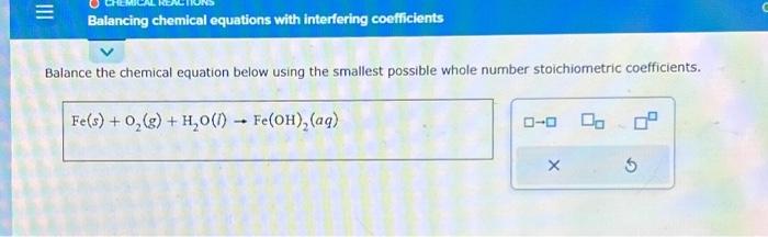 Solved E Balancing chemical equations with interfering | Chegg.com