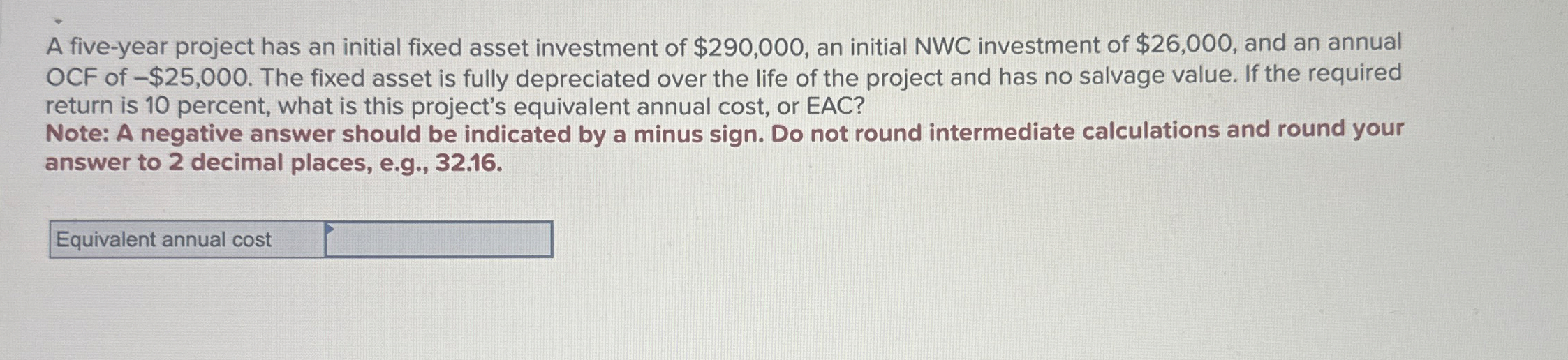 Solved A five-year project has an initial fixed asset | Chegg.com