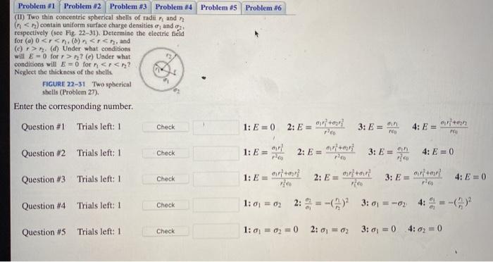 Solved Two thin concentric spherical shells of radii r1 and | Chegg.com