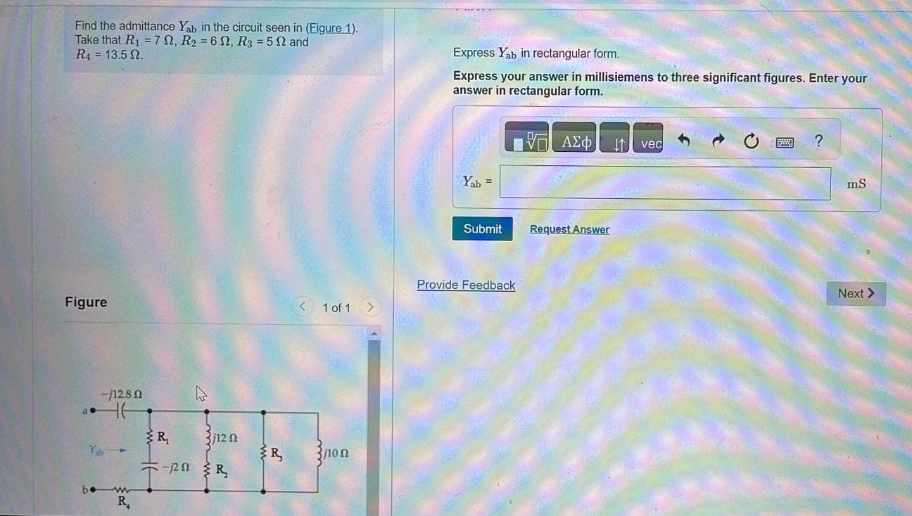 Solved Find the admittance Yab ﻿in the circuit seen in | Chegg.com