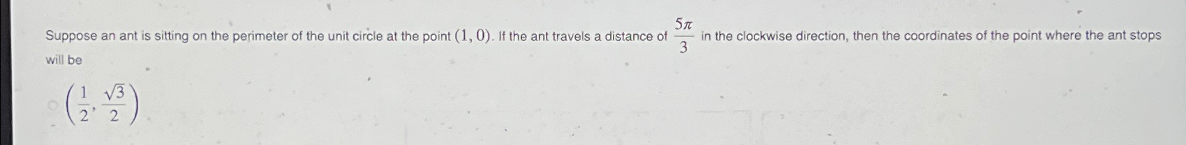 Solved Suppose an ant is sitting on the perimeter of the | Chegg.com
