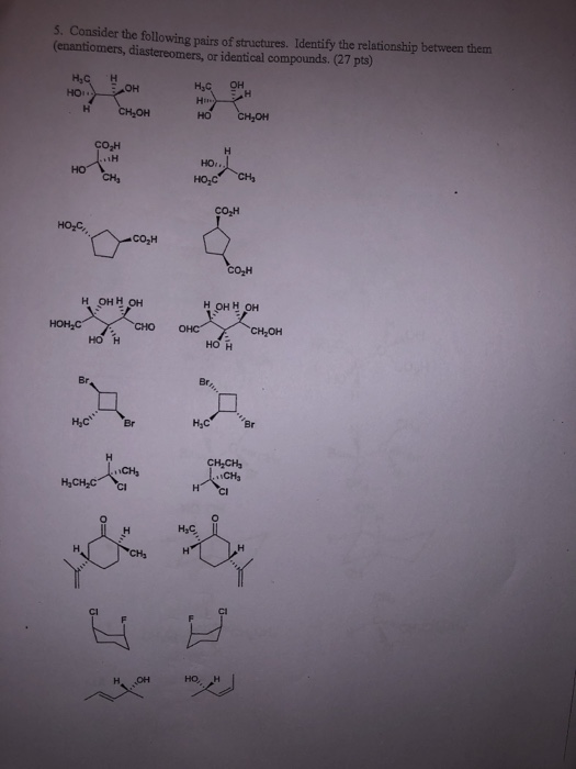 Solved S. Consider the following pairs of structures. | Chegg.com