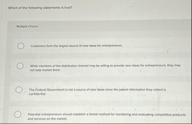 Solved Which of the following statements is true?Multiple | Chegg.com