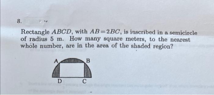 Solved Rectangle ABCD, with AB=2BC, is inscribed in a | Chegg.com