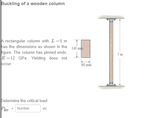 Solved Buckling of a wooden columnA rectangular column with | Chegg.com