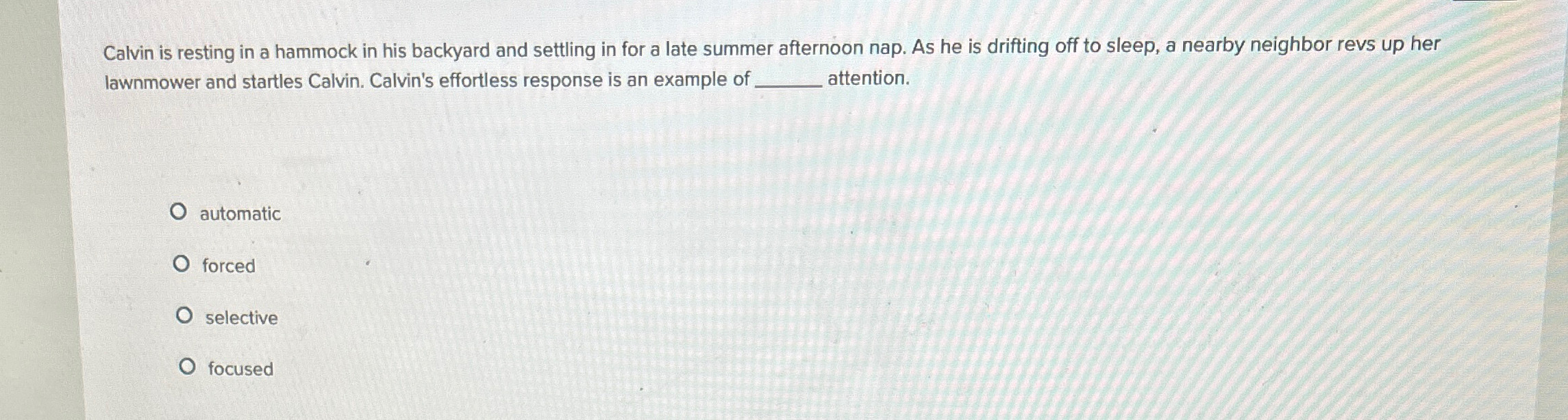 Solved Calvin is resting in a hammock in his backyard and | Chegg.com