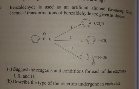 Solved 3. Benzaldehyde is used as an artificial almond | Chegg.com