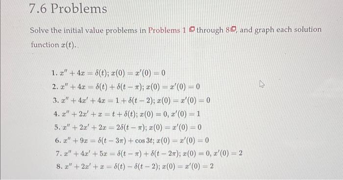 Solved Solve the initial value problems in Problems 1 | Chegg.com