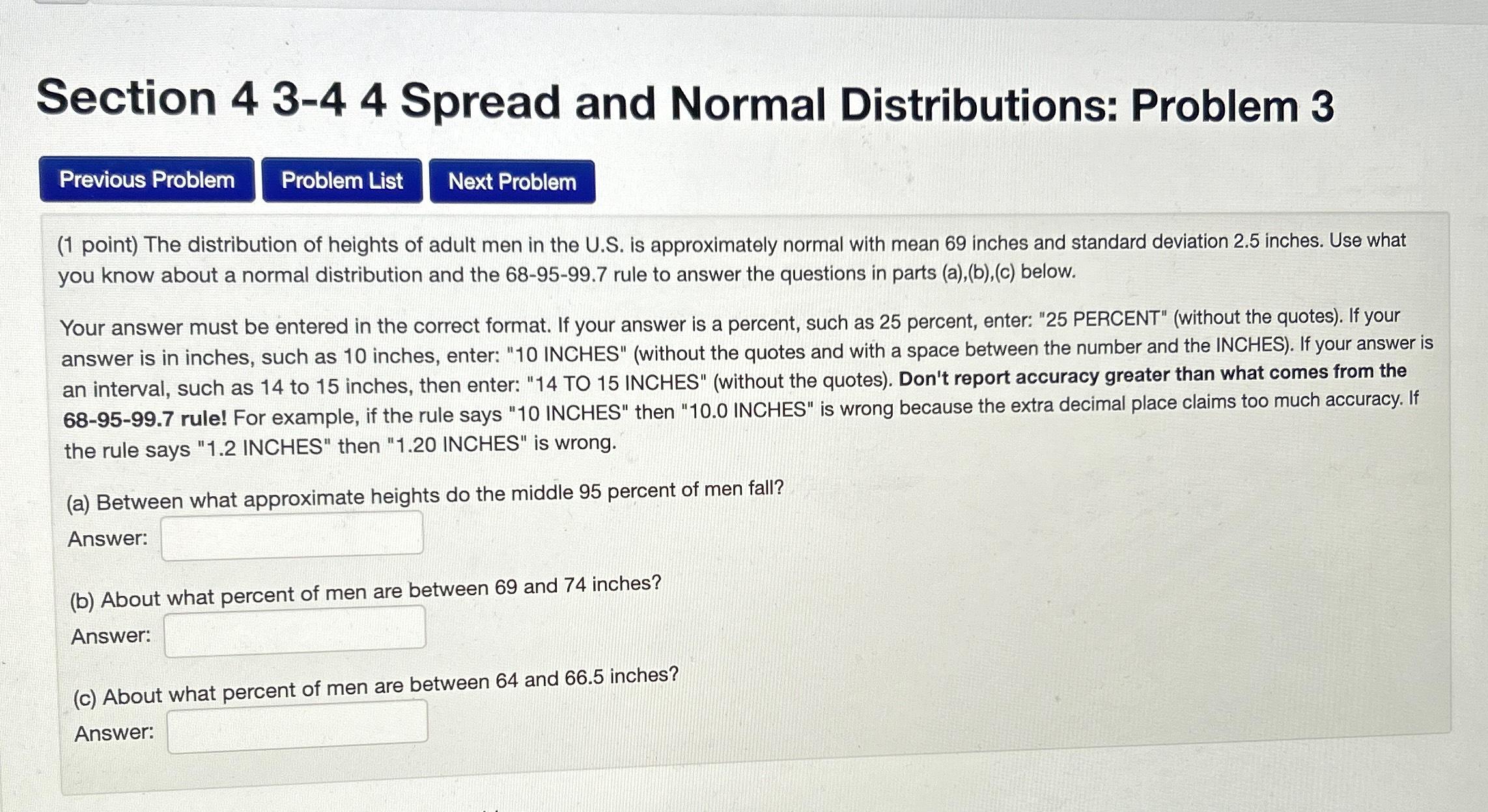 Solved Section 4 3-4 4 ﻿Spread and Normal Distributions: | Chegg.com