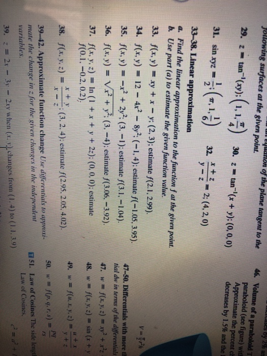 Solved h V = 1 47–50. Differentials with more than two | Chegg.com