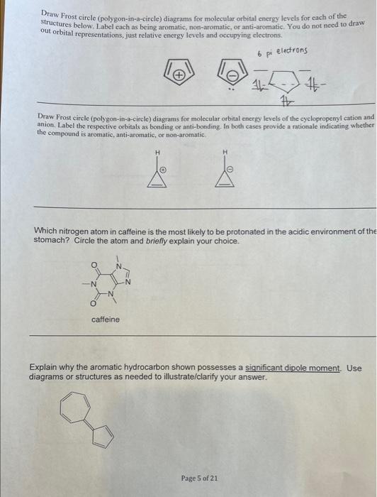 Draw Frost circle (polygon-in-a-circle) diagrams for | Chegg.com