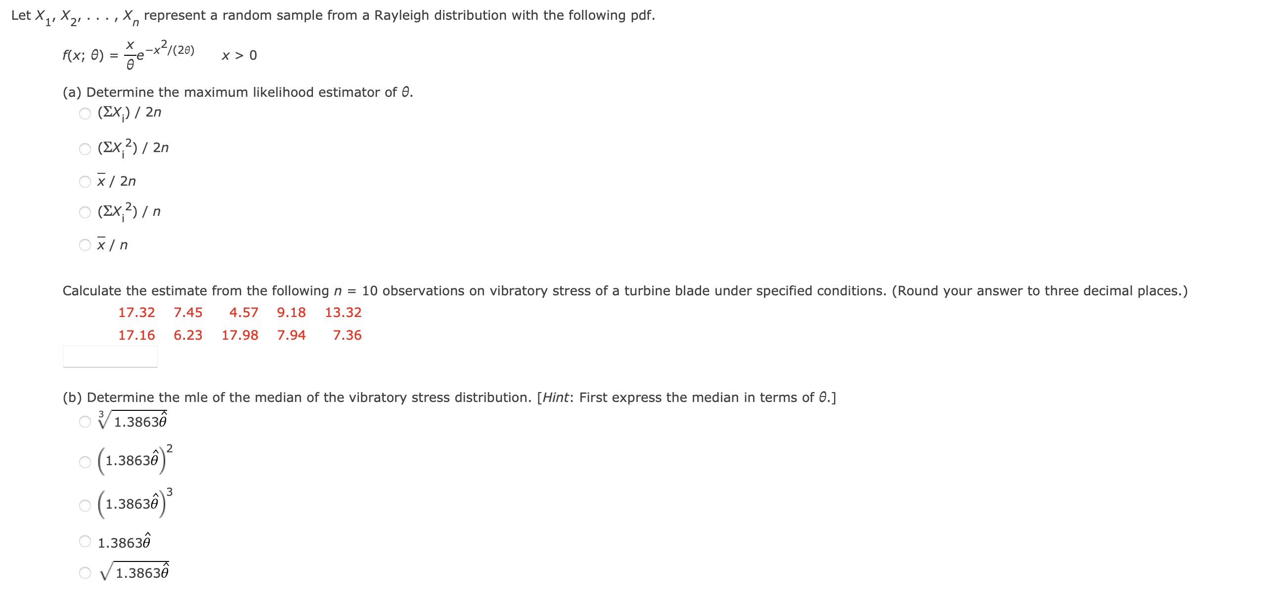 Solved Let x1,x2,dots,xn ﻿represent a random sample from a | Chegg.com
