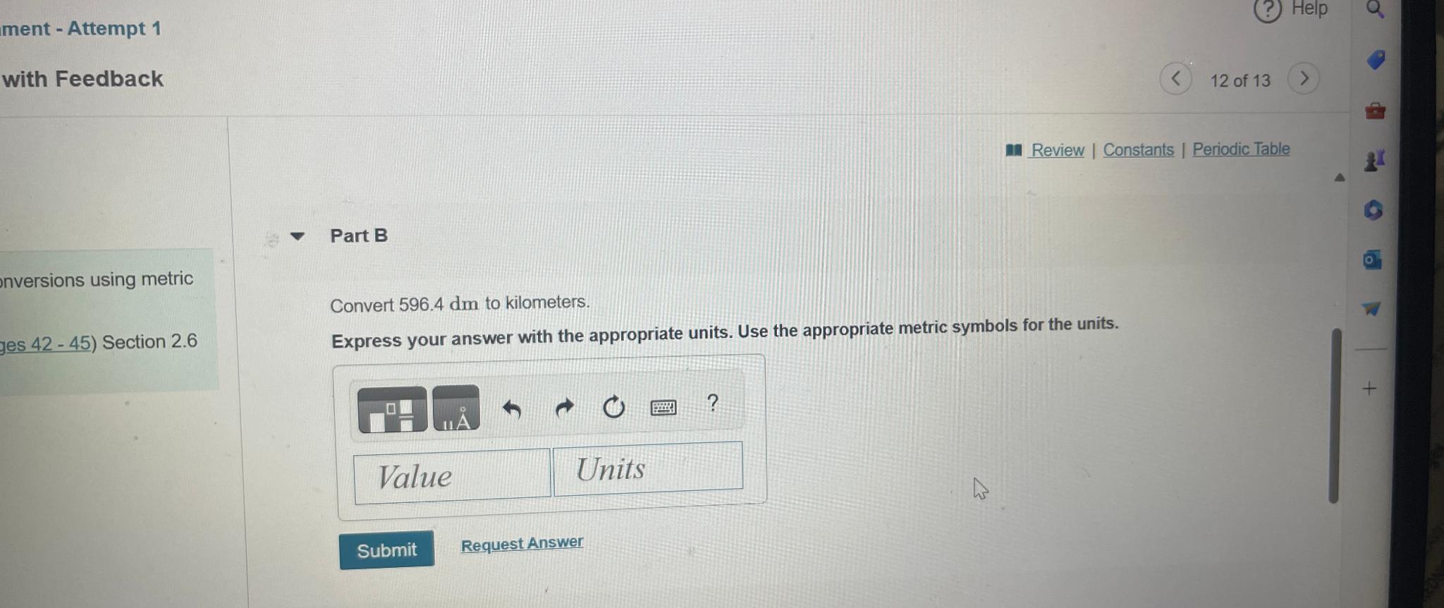 Solved ment - ﻿Attempt 1(?) ﻿Helpwith Feedback12 ﻿of 13Part | Chegg.com