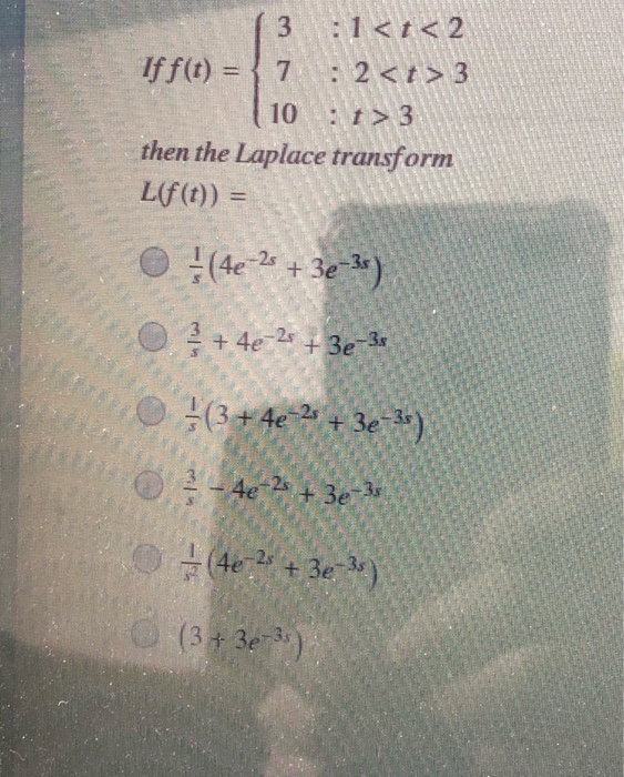 Solved -2. + 3e-3s 3 1:1 3 10 : 1 > 3 then the Laplace | Chegg.com