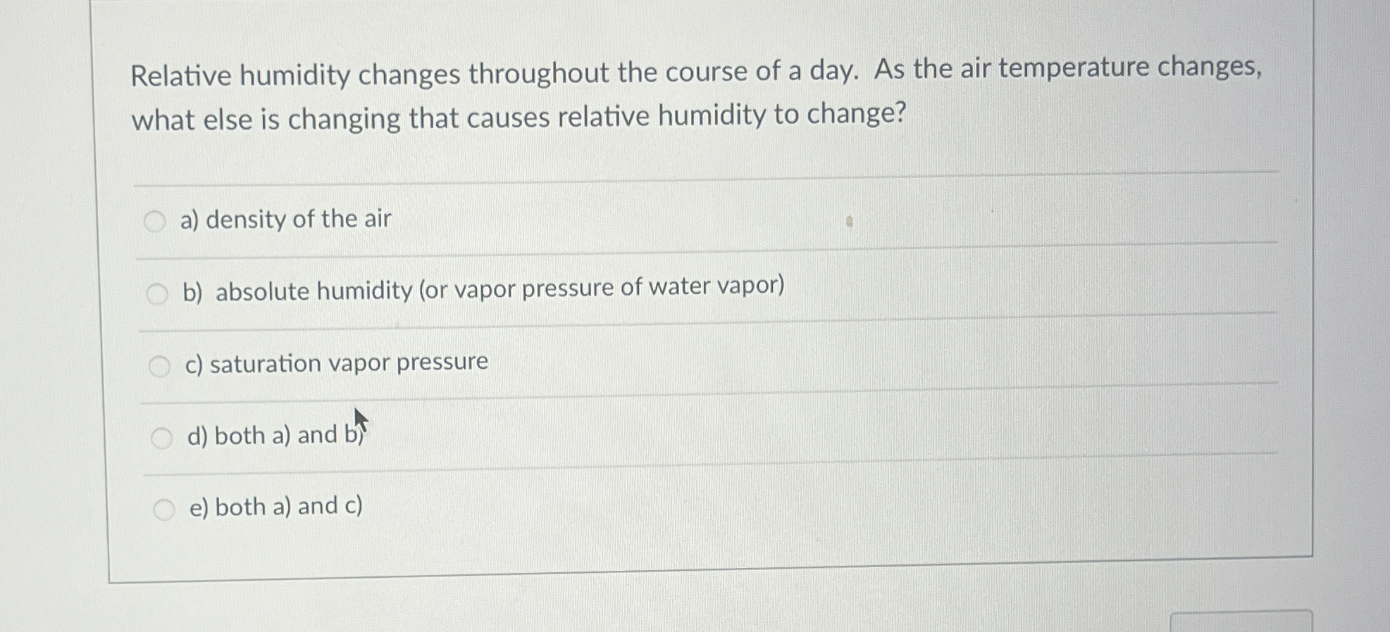 Solved Relative humidity changes throughout the course of a | Chegg.com