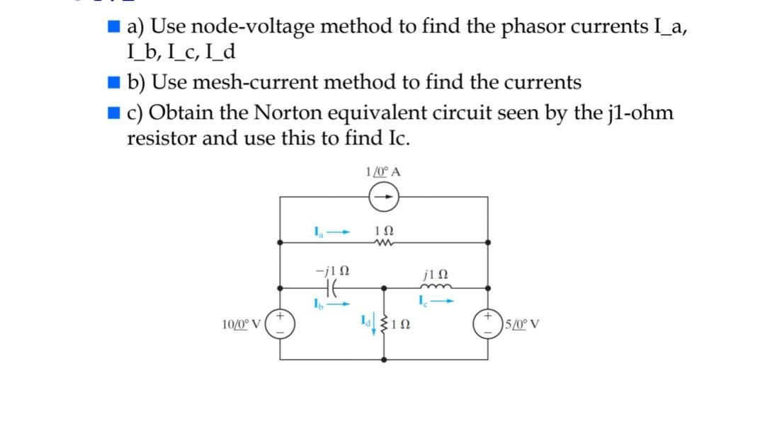 Solved a) Use node-voltage method to find the phasor | Chegg.com