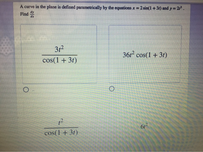 Solved A curve in the plane is defined parametrically by the | Chegg.com