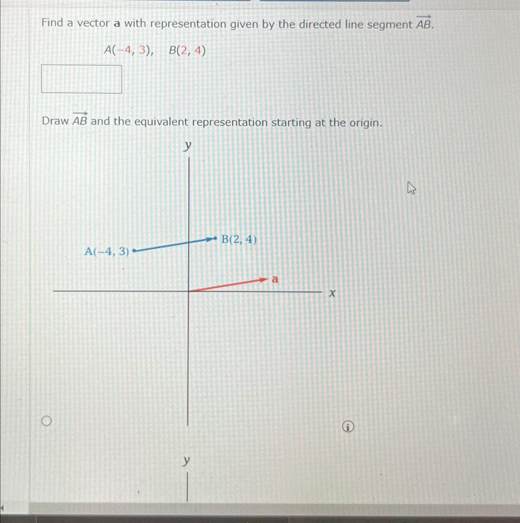 Solved Find a vector a with representation given by the | Chegg.com