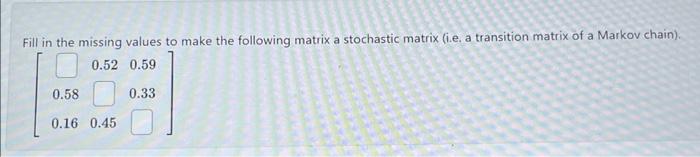 Solved Fill in the missing values to make the following | Chegg.com