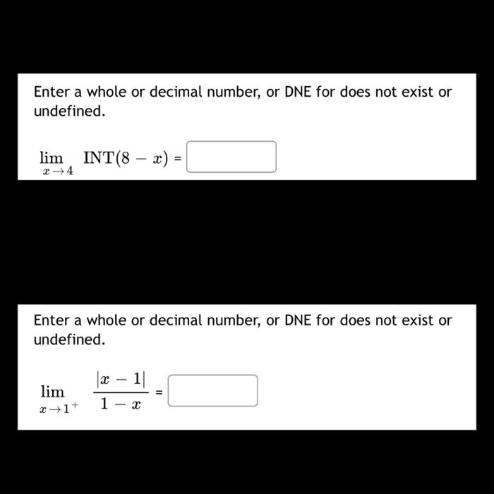 Solved Enter a whole or decimal number, or DNE for does not | Chegg.com