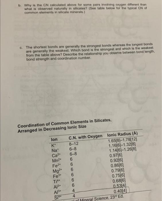 Solved please solve b and c I have attached the calculated | Chegg.com