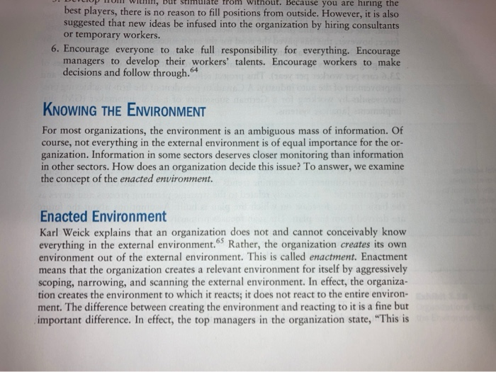 Solved Many have written that the external environment | Chegg.com