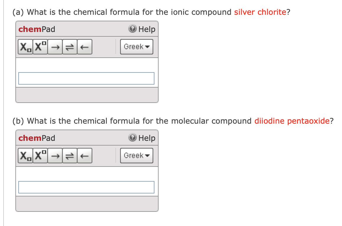 Solved (a) ﻿What is the chemical formula for the ionic | Chegg.com