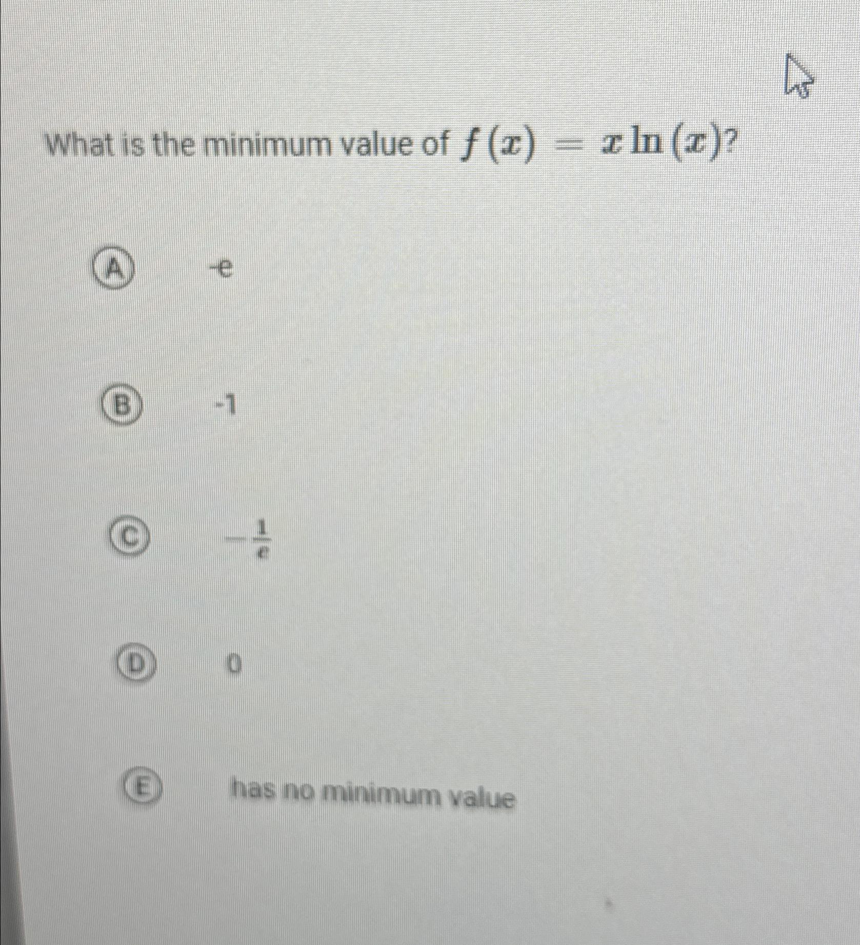Solved What is the minimum value of | Chegg.com