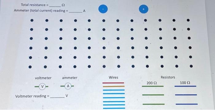 Solved Total resistance = Ω Ammeter (total current) reading | Chegg.com