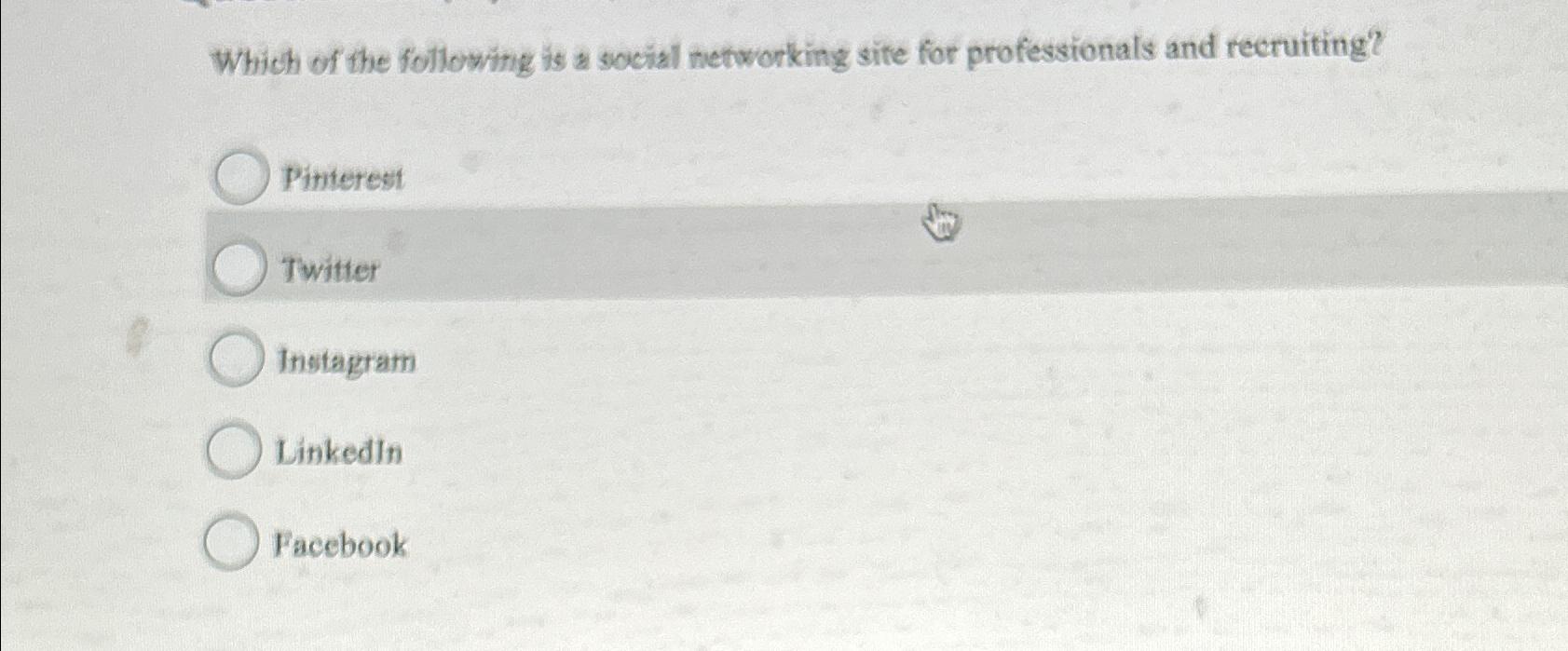 Solved Which of the following is a social networking site | Chegg.com