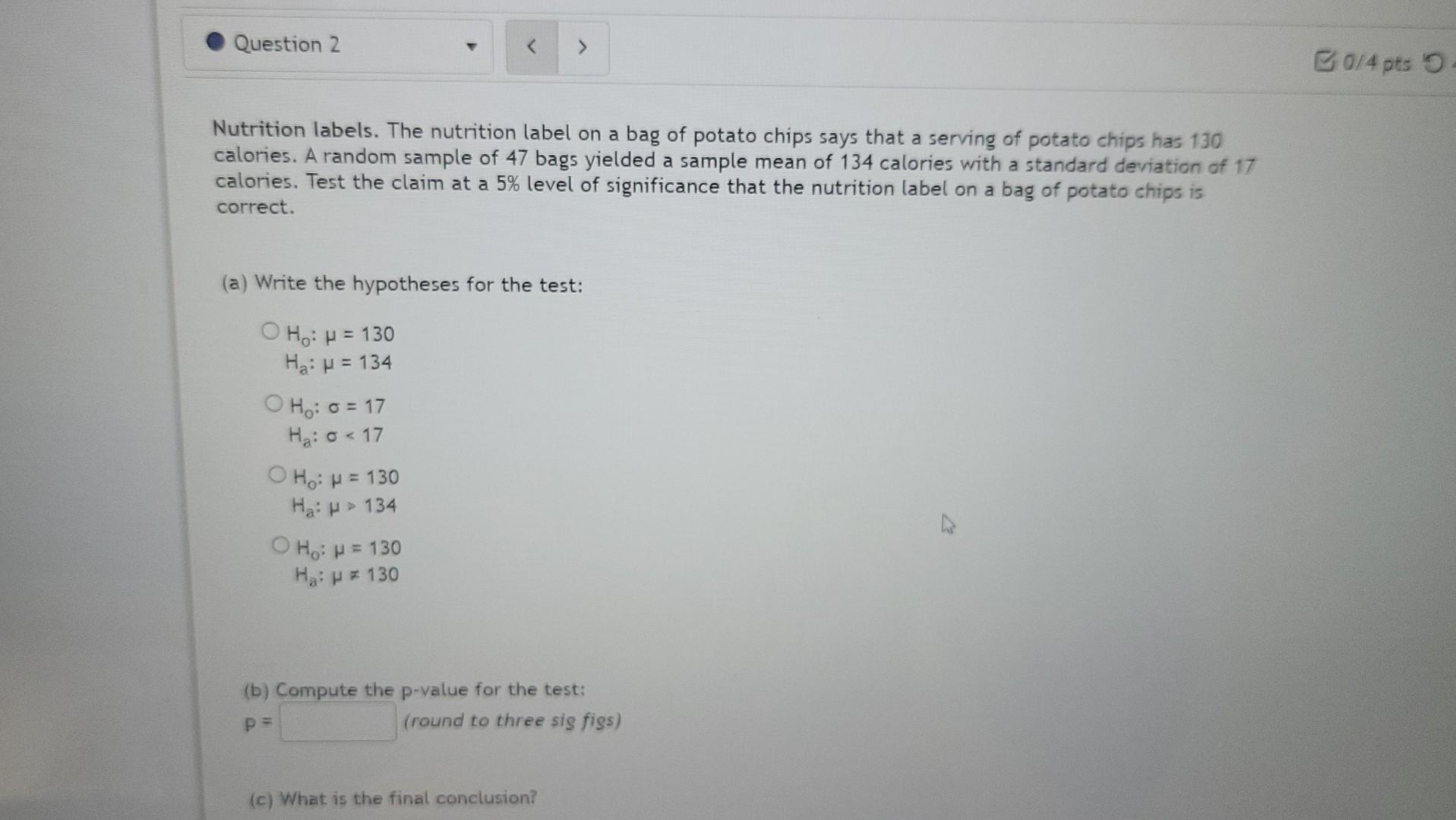 Solved Nutrition labels. The nutrition label on a bag of | Chegg.com