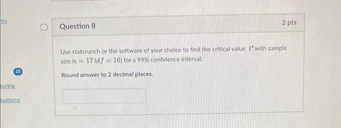 Solved Use statcrunch or the software of your choice to find | Chegg.com