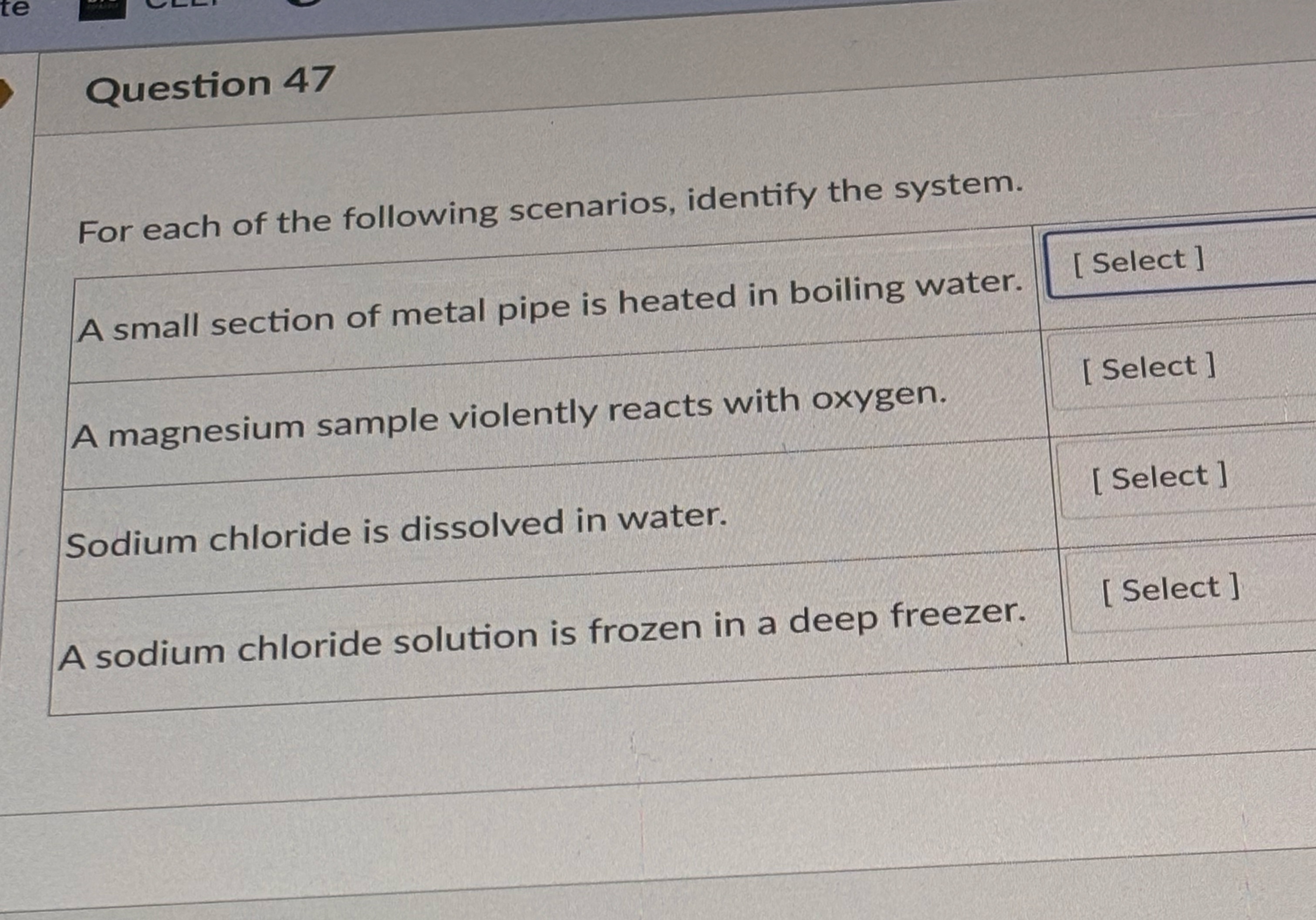 Solved Question 47For each of the following scenarios, | Chegg.com