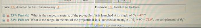 Solved (6\%) Problem 14: Consider a projectile being | Chegg.com Solved (6\%) Problem 14: Consider a projectile being | Chegg.com