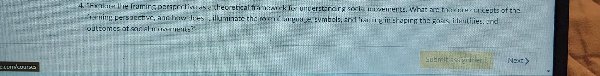 Solved "Explore the framing perspective as a theoretical | Chegg.com
