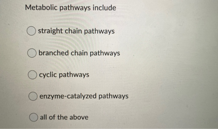 Solved Metabolic pathways include straight chain pathways | Chegg.com