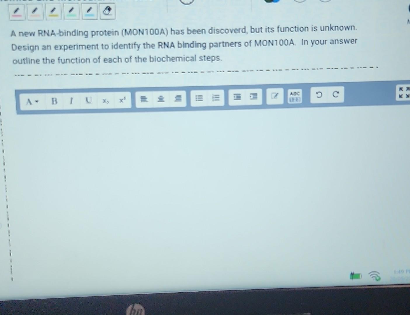 Solved A new RNA-binding protein (MON100A) has been | Chegg.com