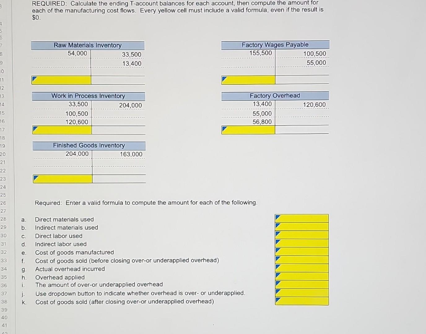 Solved Click on the "Manufacturing Cost Flows" tab and enter | Chegg.com
