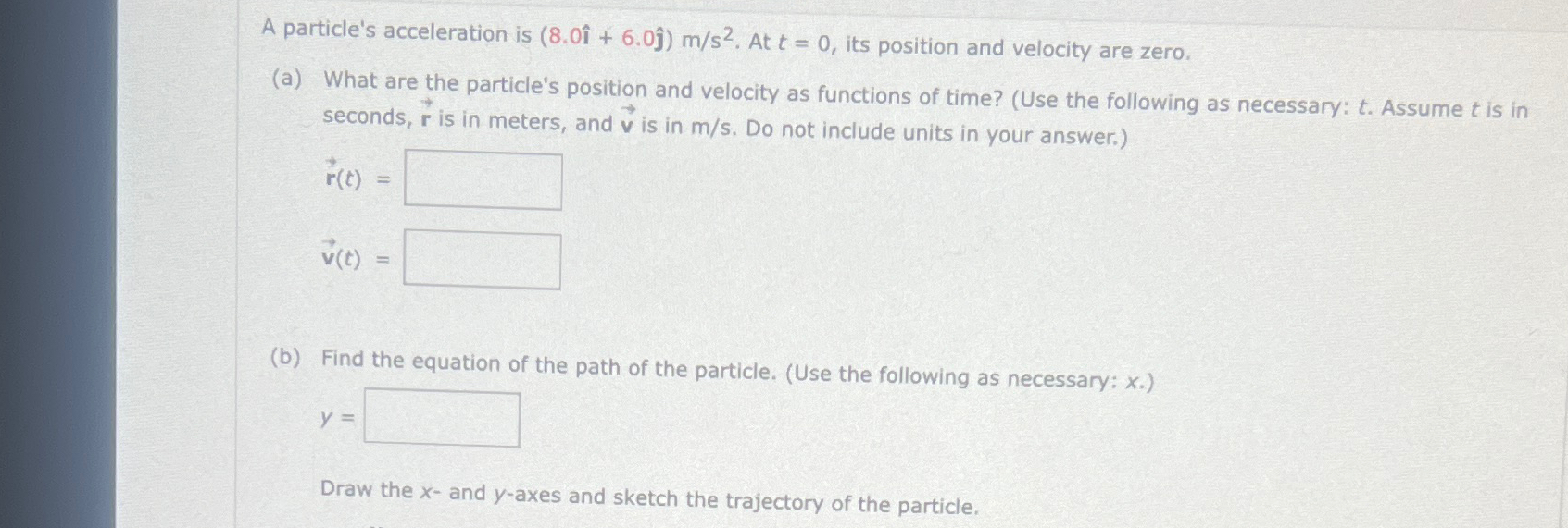 Solved A particle's acceleration is | Chegg.com