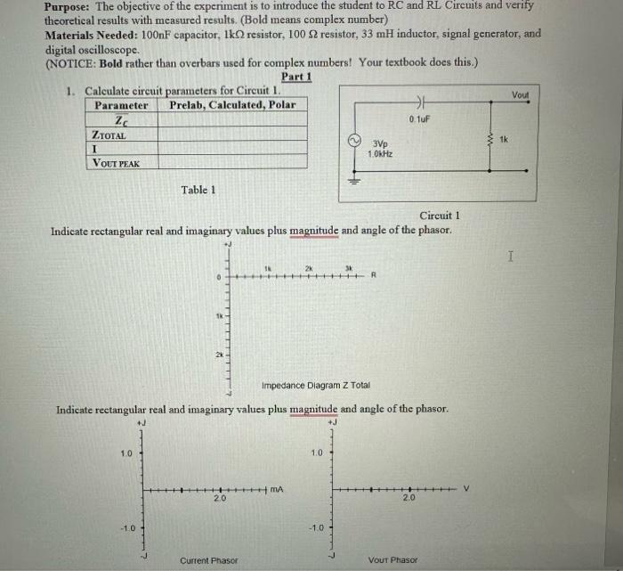 Solved Purpose: The objective of the experiment is to | Chegg.com