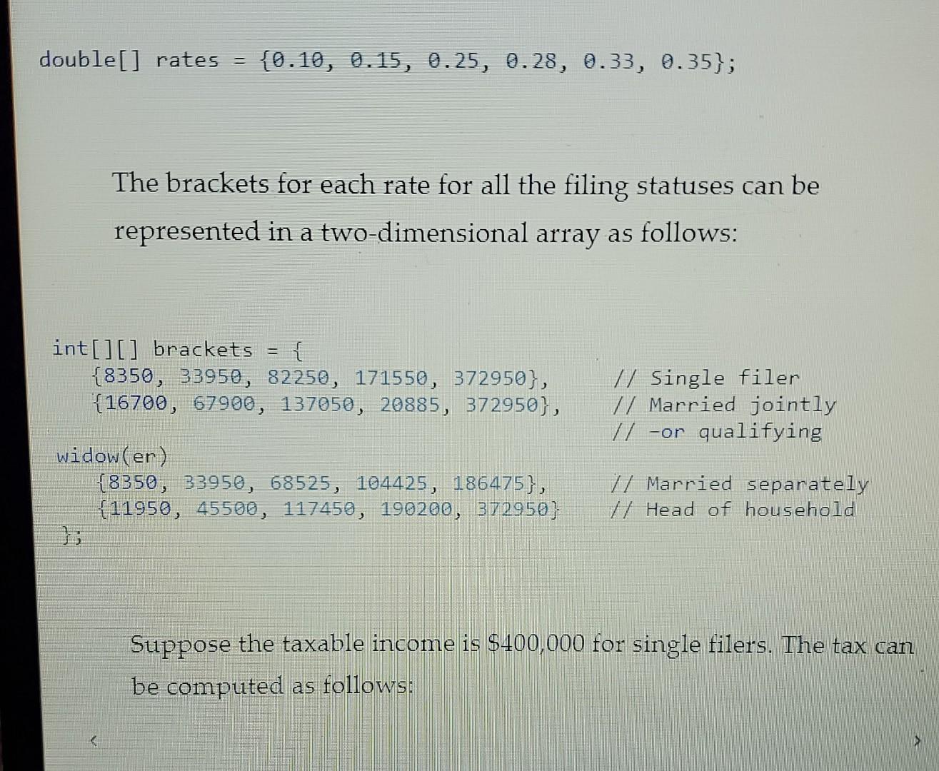 Solved **8.12 (Financial application: compute tax) Rewrite | Chegg.com