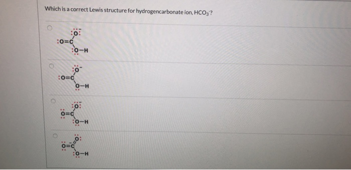 Hydrogen Carbonate Ion Lewis Structure