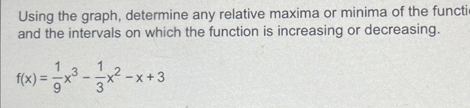 Solved Using the graph, determine any relative maxima or | Chegg.com