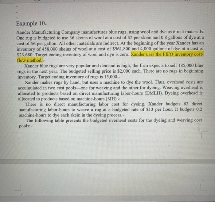 Solved Example 10 Xander Manufacturing Company manufactures | Chegg.com