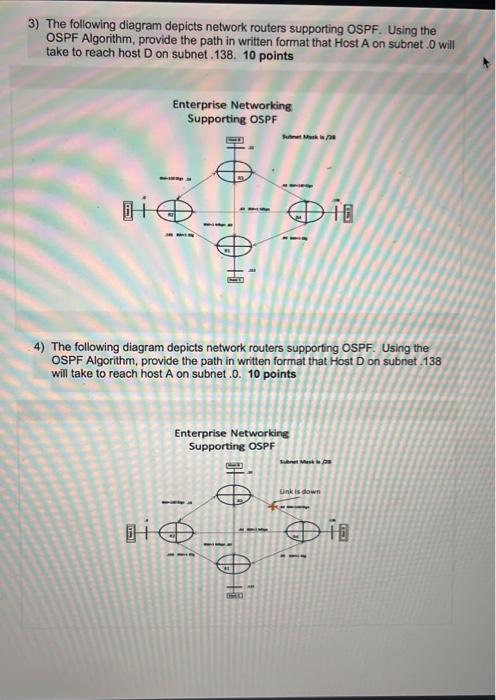 Solved 3) The following diagram depicts network routers | Chegg.com