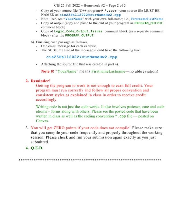 Solved CIS 25 Fall 2022 - Homework 22 - Page 1 of 5 For all | Chegg.com