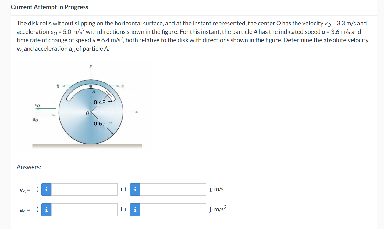 Current Attempt in ﻿ProgressThe disk rolls without | Chegg.com