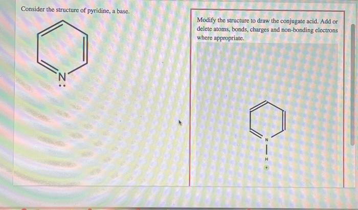 Solved Consider the structure of pyridine, a base. Modify | Chegg.com