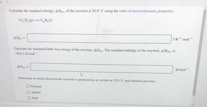 Solved Calculate the standard entropy, ASix of the reaction | Chegg.com