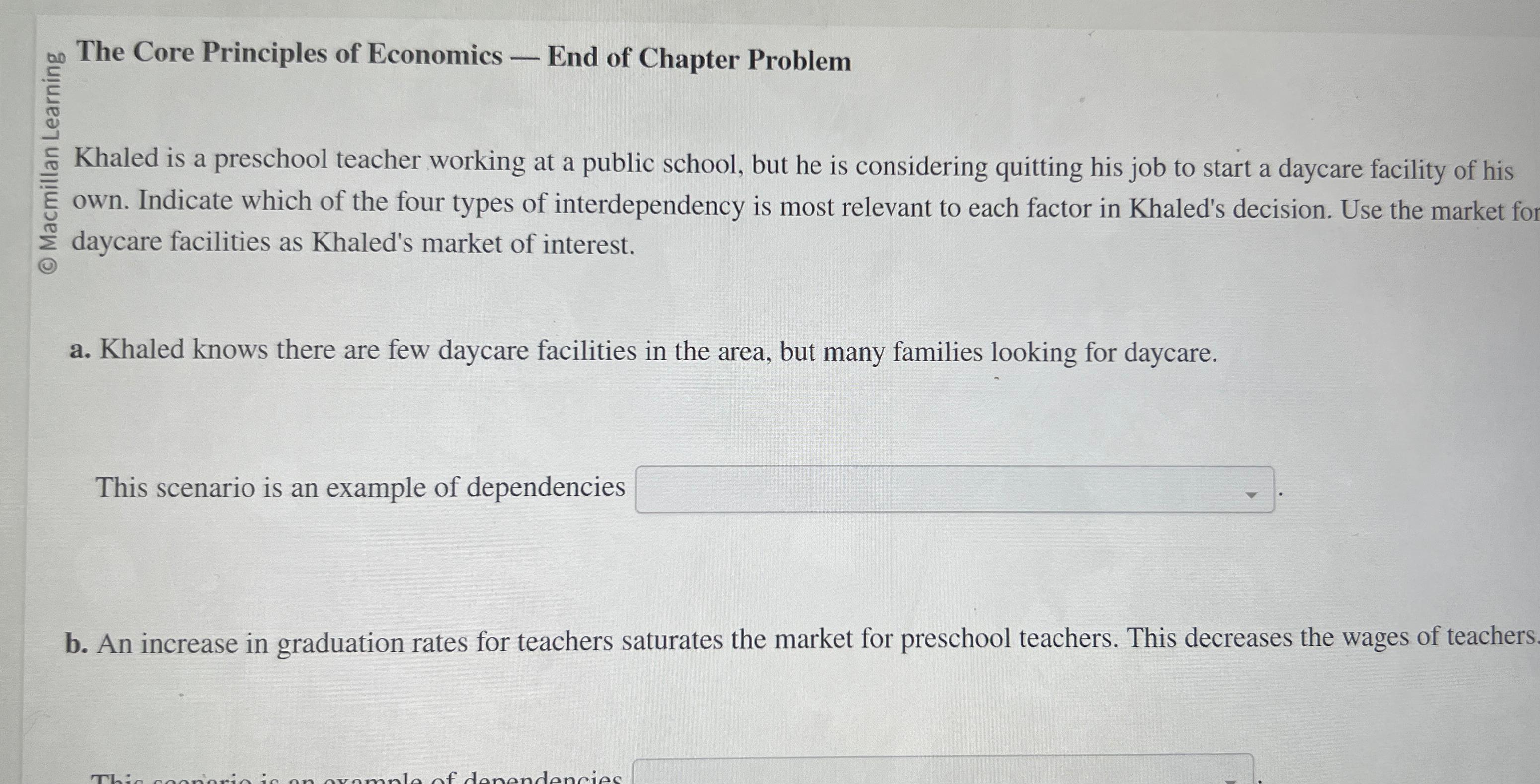Solved The Core Principles of Economics - ﻿End of Chapter | Chegg.com